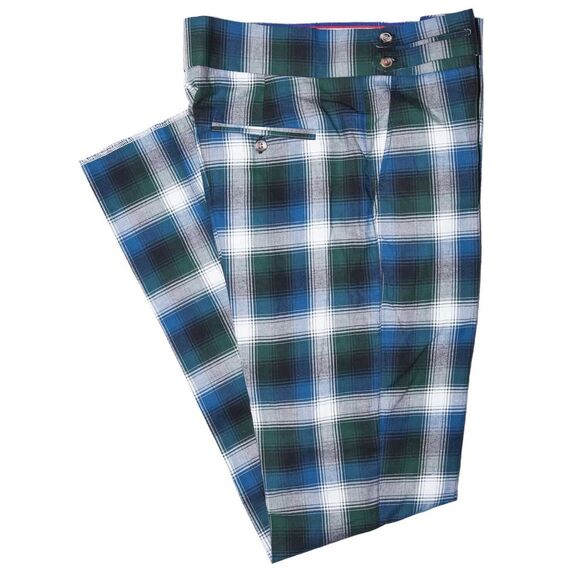 Chiragh Apparel | Pants | Mens Gurkha Pants Blue White Green Plaid ...